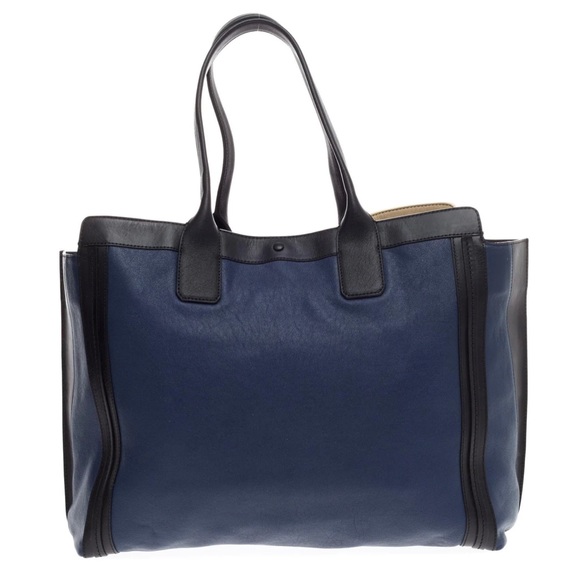 Chloe | Bags | Chloe Alison Navy And Black Leather Shopper Tote | Poshmark
